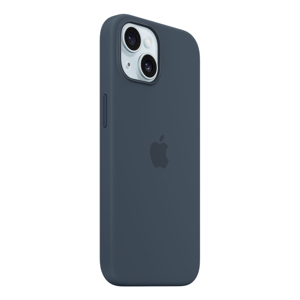 Apple Silicone Case with MagSafe for iPhone 15 - Storm Blue ...