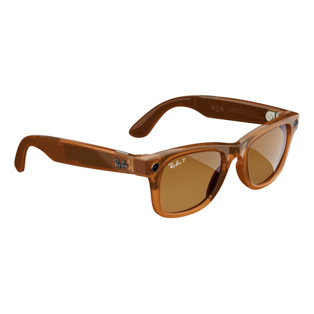 Ray-Ban Meta Glasses Wayfarer Polarized Brown Lens - Carmel Transparent ...
